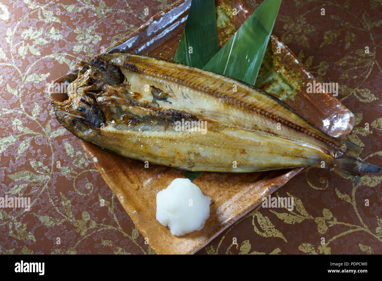Grilled Okhotsk Atka mackerel Stock Photo - Alamy