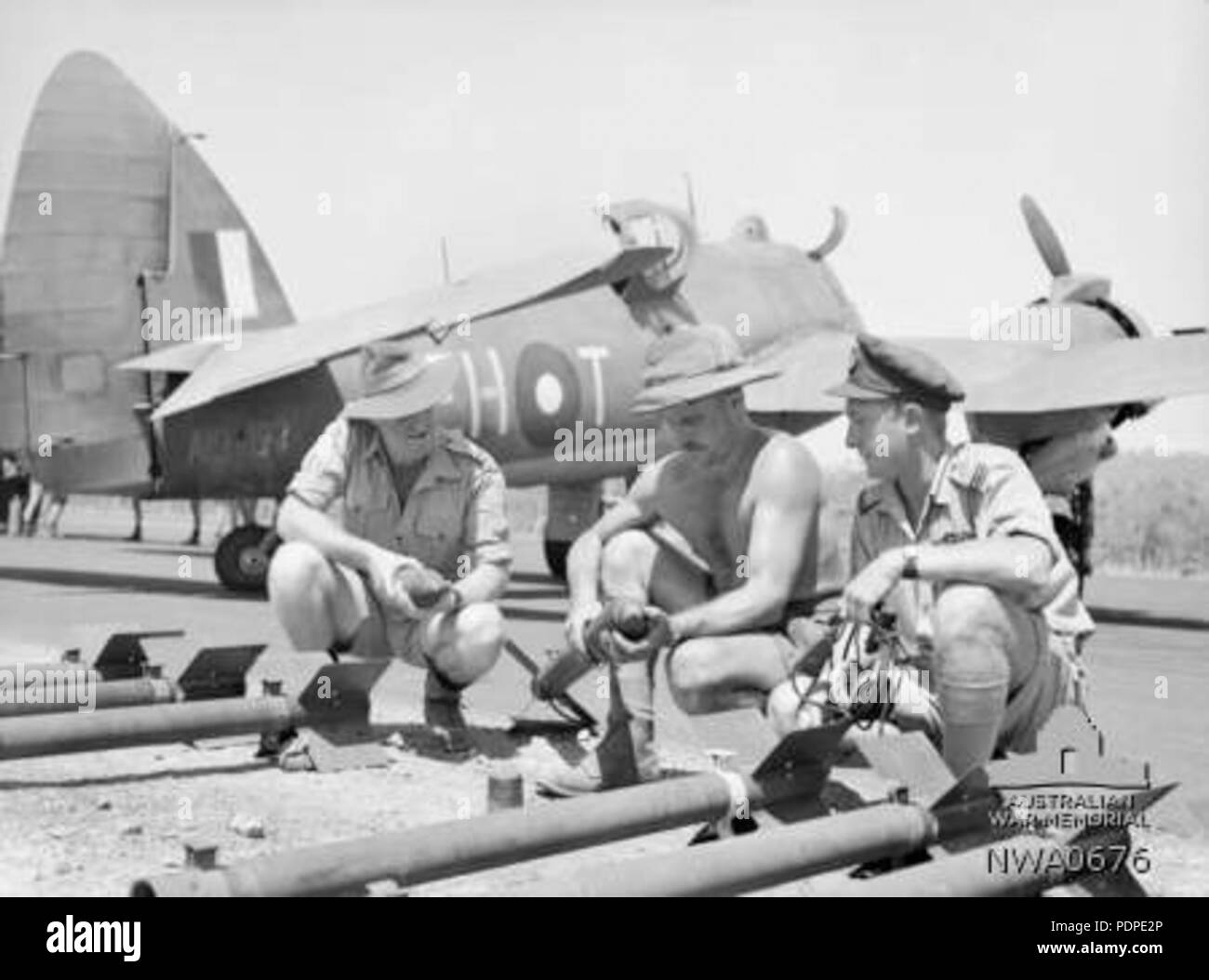 6 31 Squadron RAAF personnel with RP-3 rockets Coomalie Creek NT Nov ...