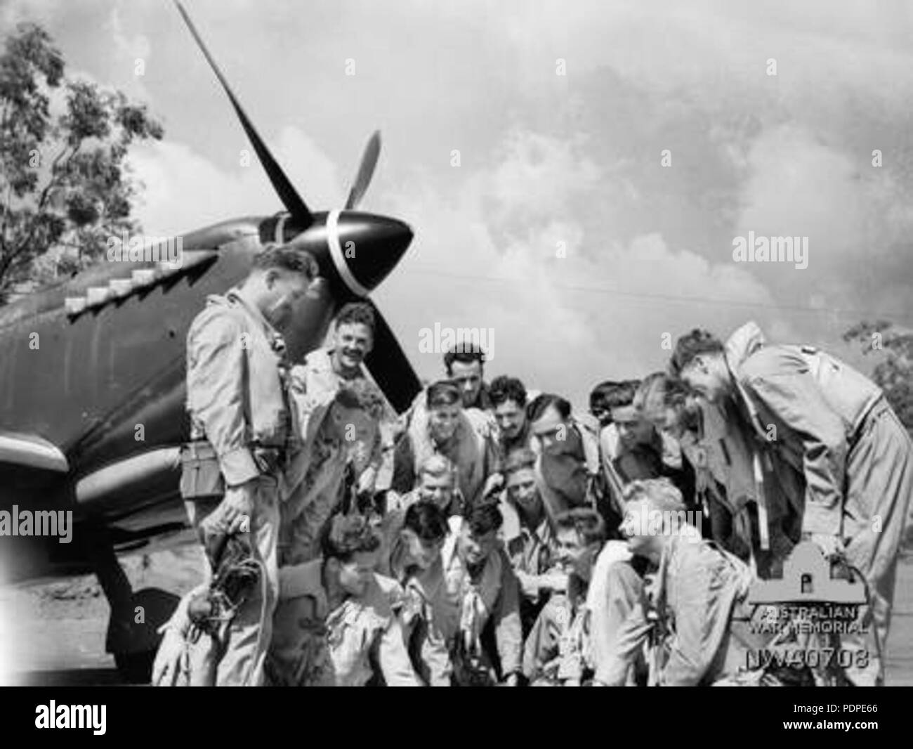 6 452 Squadron RAAF Spitfire pilots Strauss NT Dec 1944 AWM NWA0708 ...