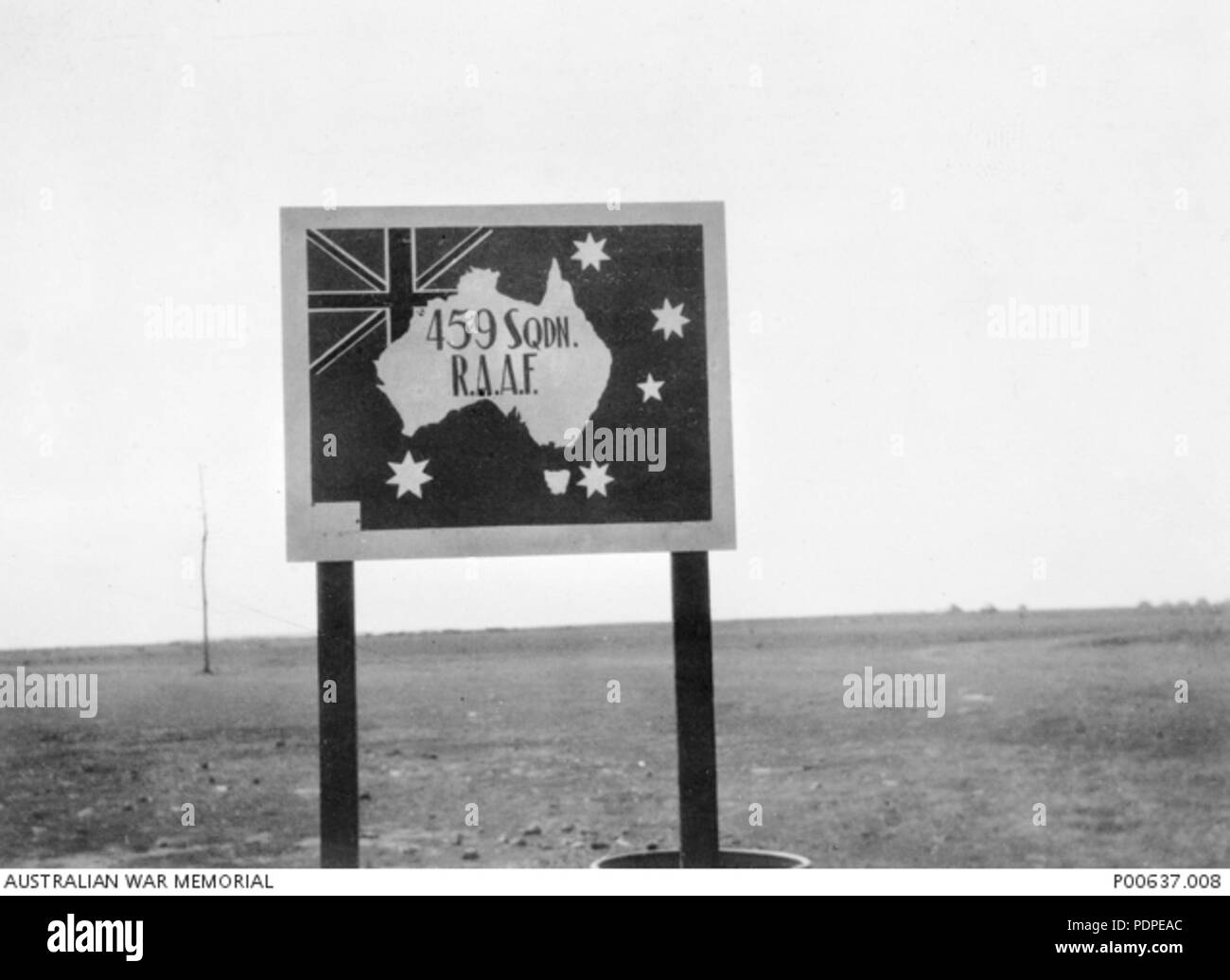 6 459 Squadron RAAF sign Western Desert 1944 AWM P00637.008 Stock Photo ...