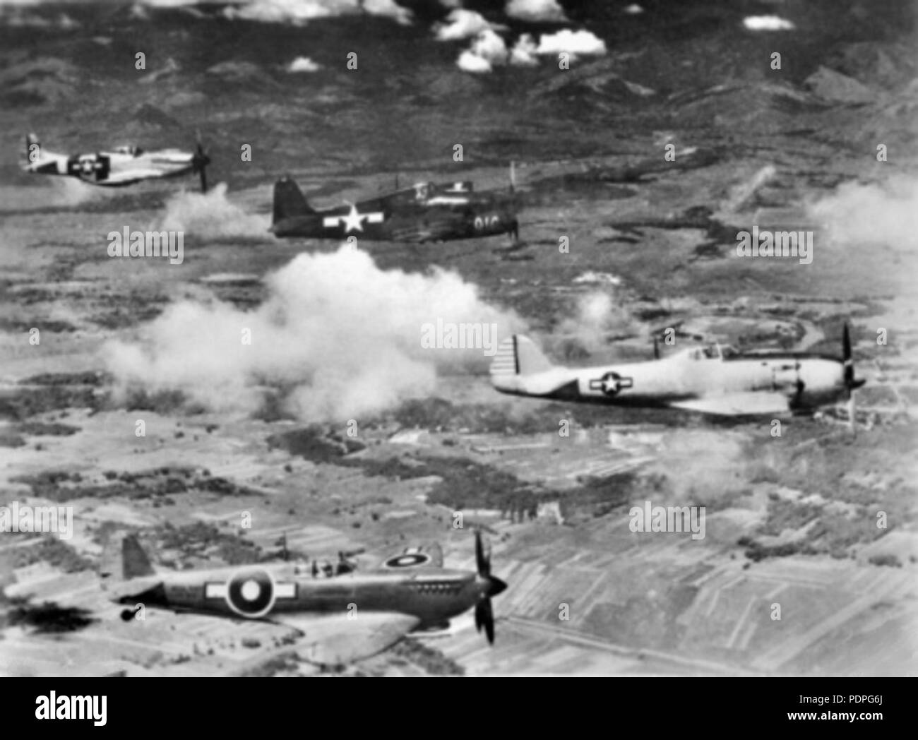 31 Captured Ki-84 with Seafire Hellcat and Mustang 1945 Stock Photo - Alamy