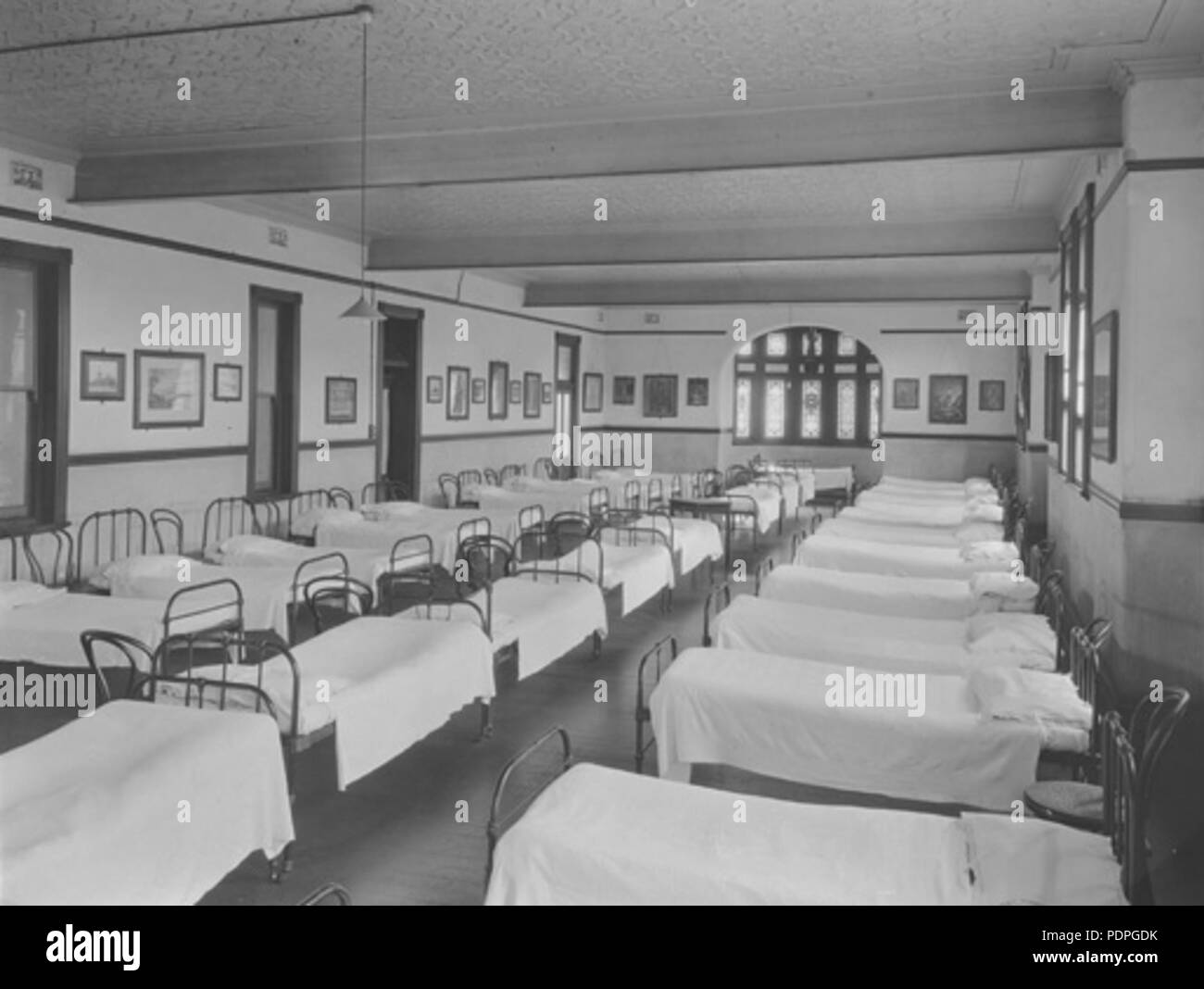 Boys boarding school dormitory Black and White Stock Photos & Images ...