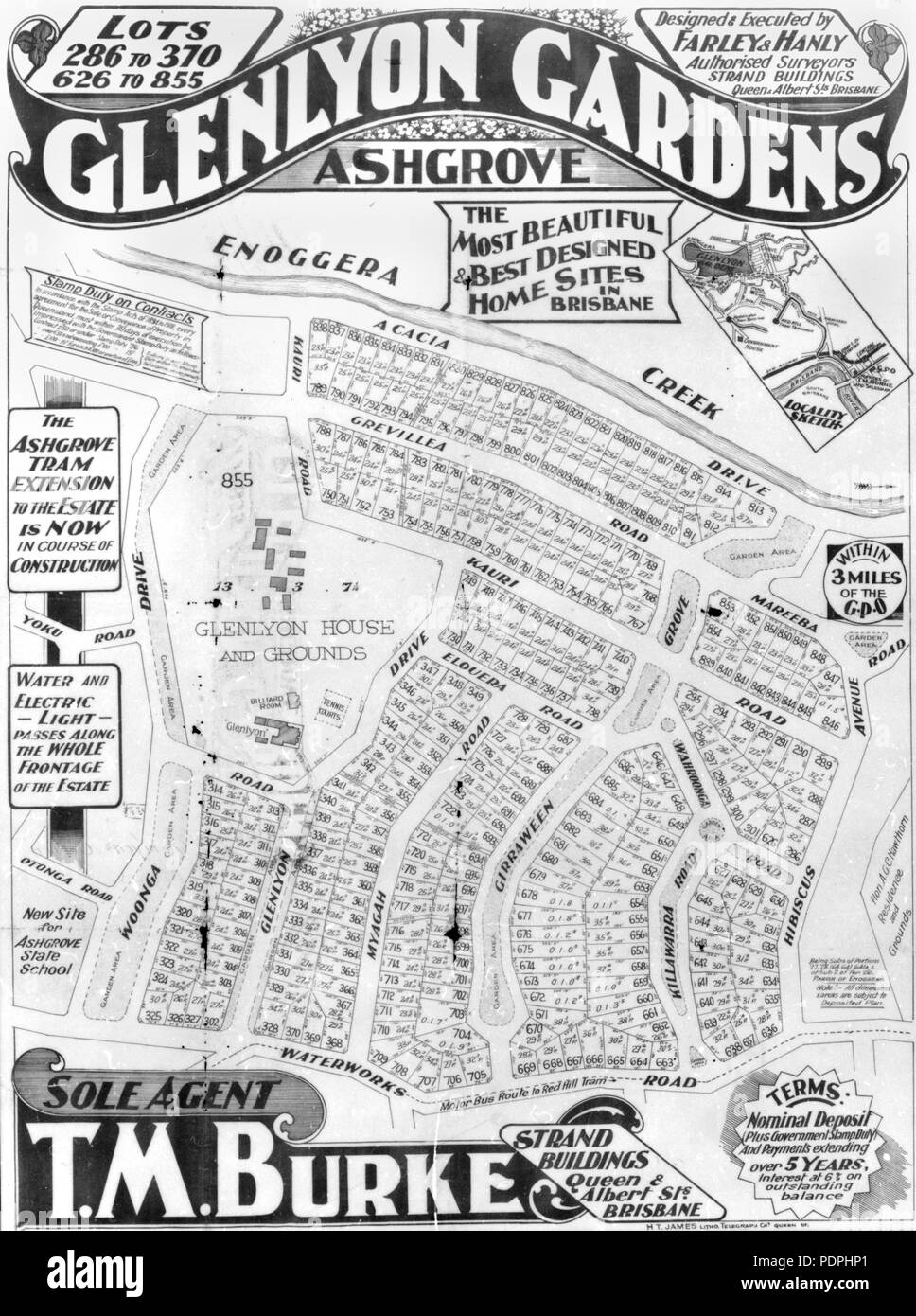 Brisbane Map Black and White Stock Photos & Images - Alamy