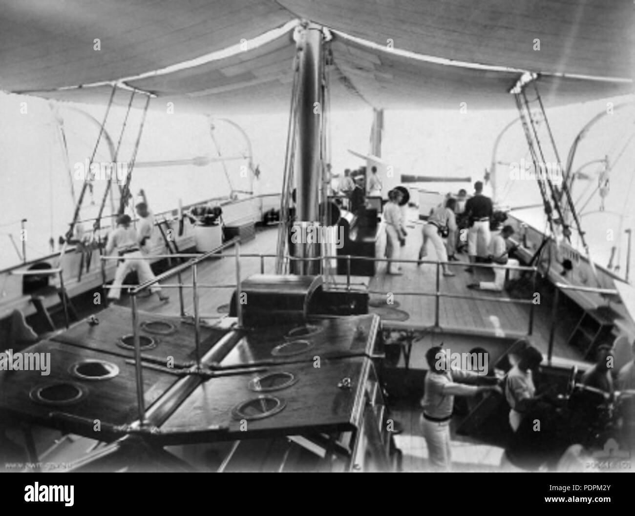 58 HMAS Protector Quarterdeck & 6 inch gun 1903 AWM P00444.150 Stock ...