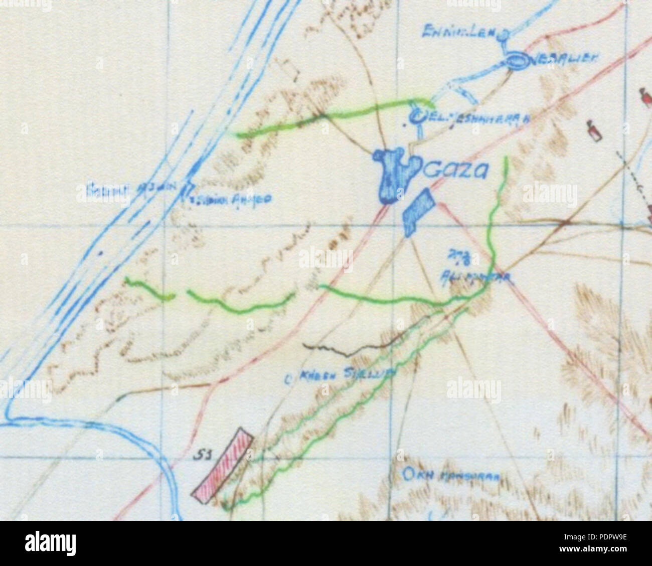 13 Anzac Mounted Division War Diary AWM4-16-13 Appendix 54 Sketch Map ...