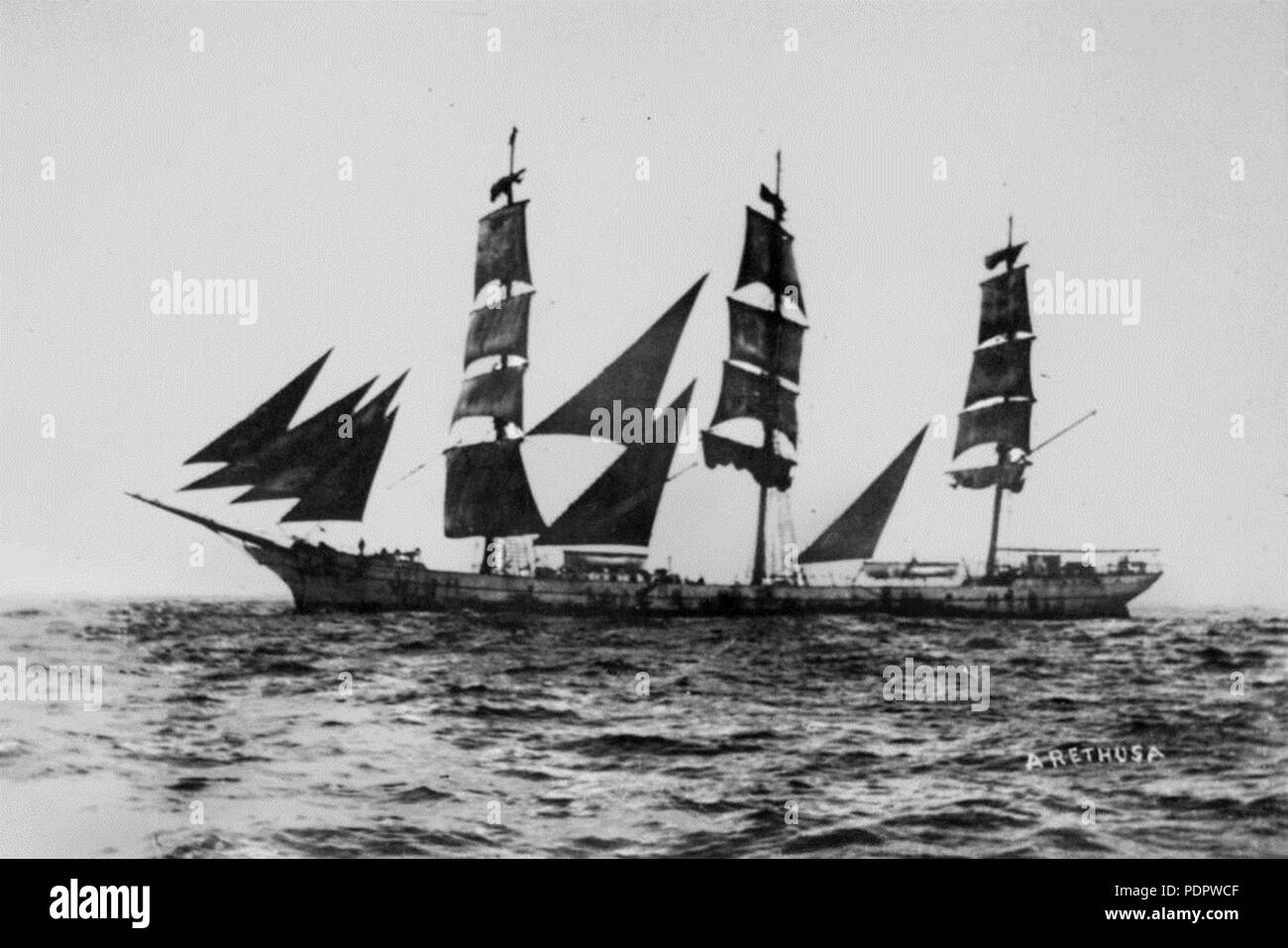 Full rigged ships Black and White Stock Photos & Images - Alamy