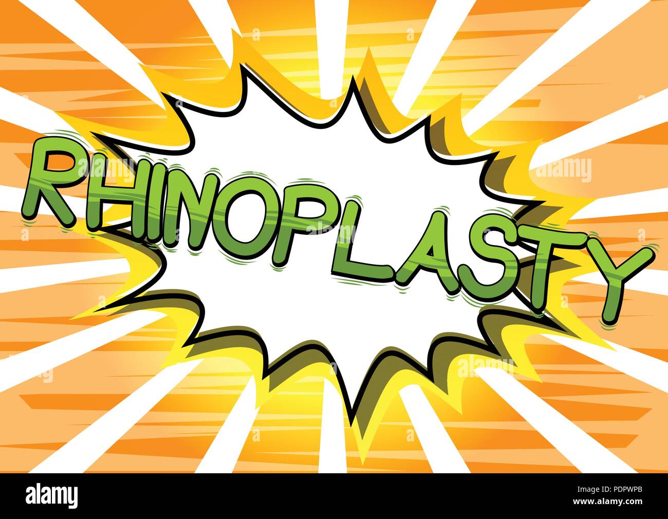 Rhinoplasty (Nose Job) - Comic book style word on abstract background ...