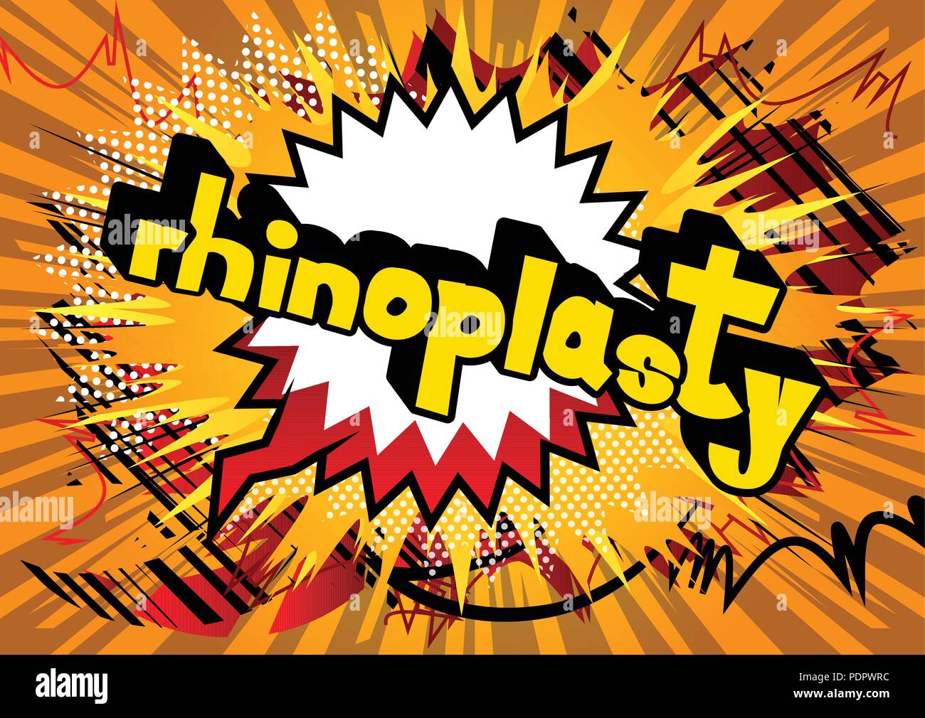 Rhinoplasty (Nose Job) - Comic book style word on abstract background ...