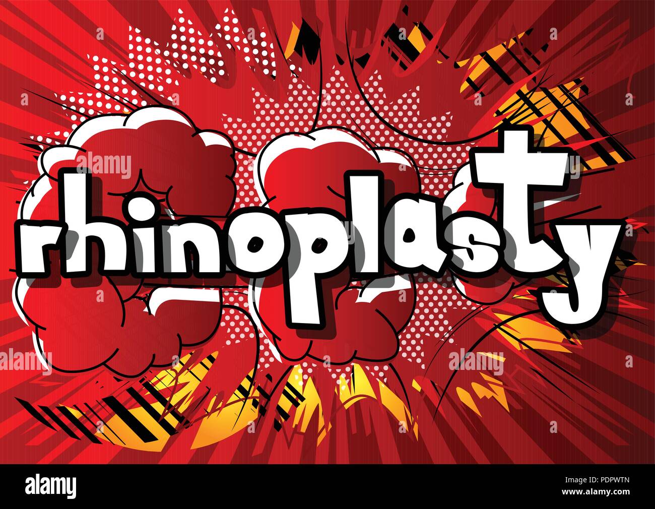 Rhinoplasty (Nose Job) - Comic book style word on abstract background ...