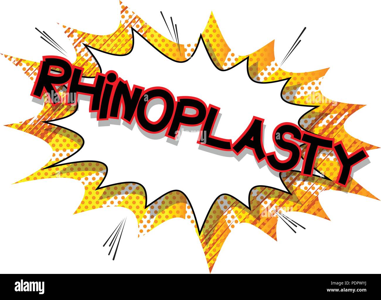 Rhinoplasty (Nose Job) - Comic book style word on abstract background ...