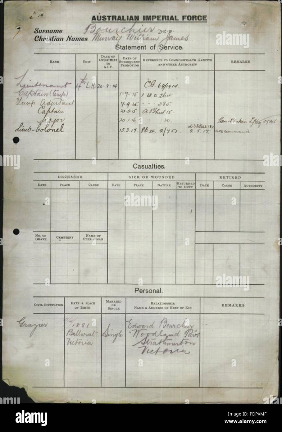 Bourchier hi-res stock photography and images - Alamy