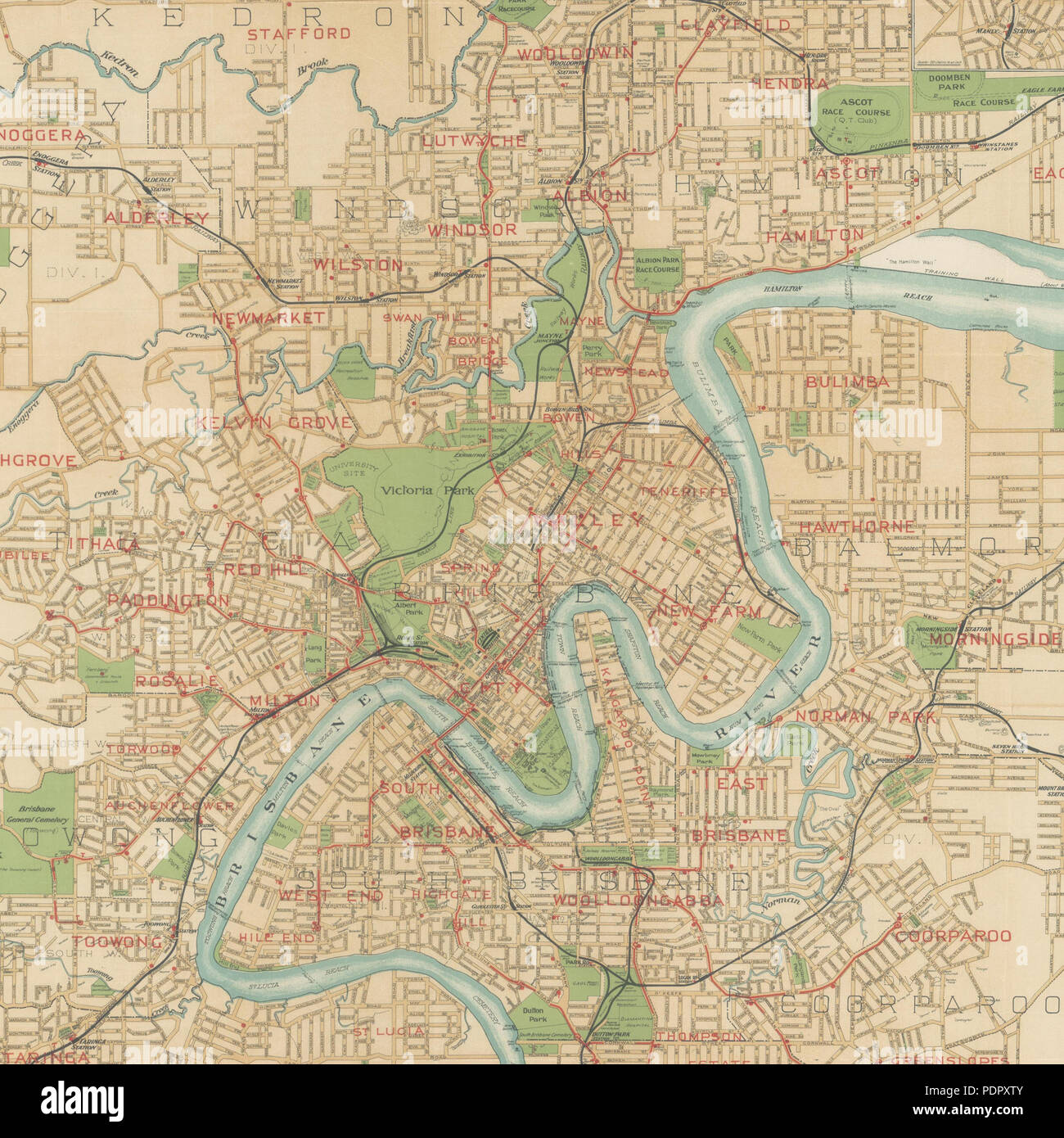 Brisbane river map hi-res stock photography and images - Alamy