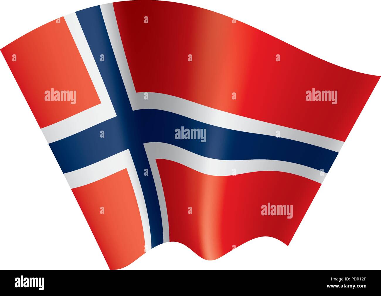 Norway flag, vector illustration on a white background Stock Vector ...