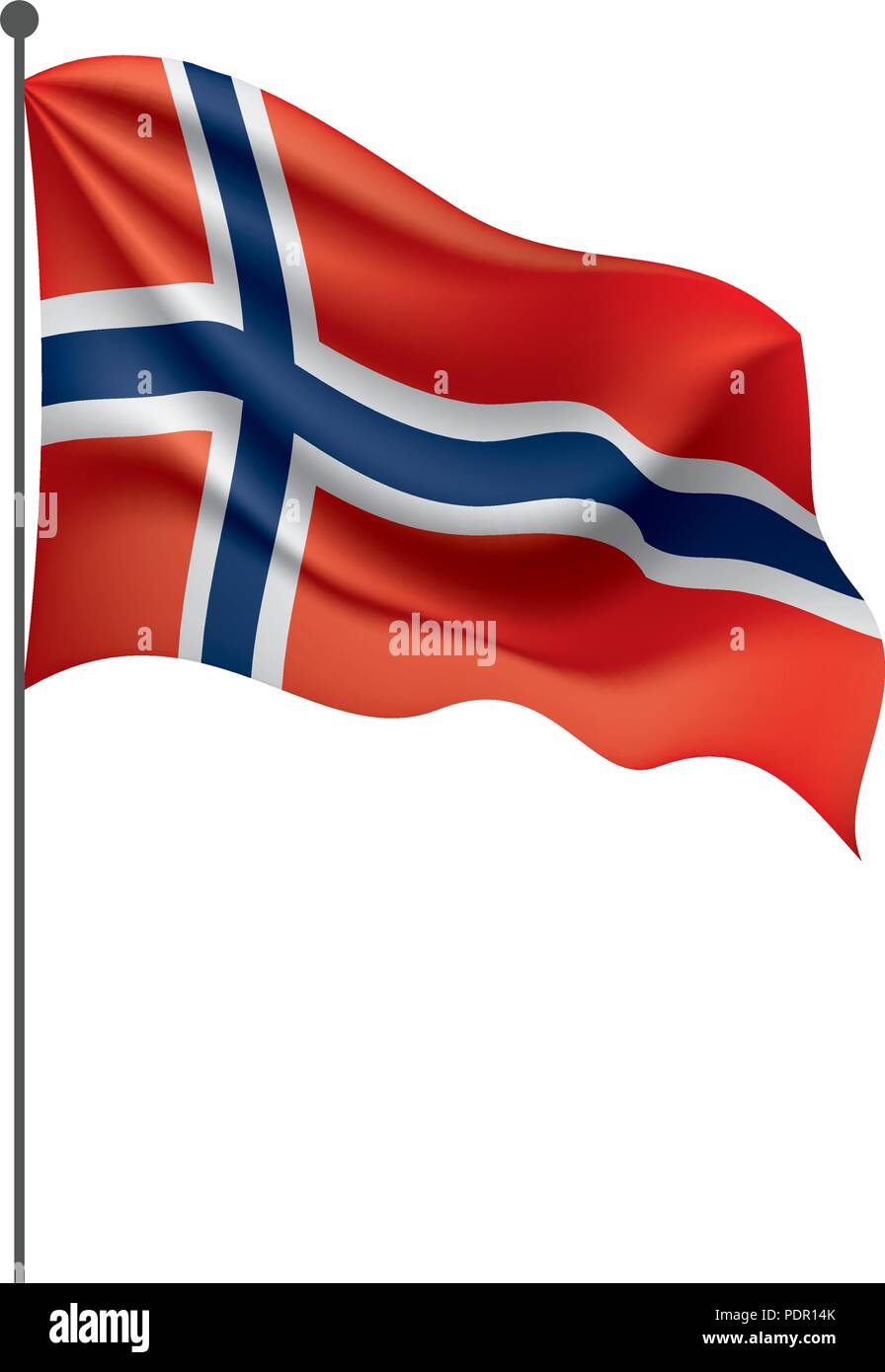 Norway flag, vector illustration on a white background Stock Vector ...