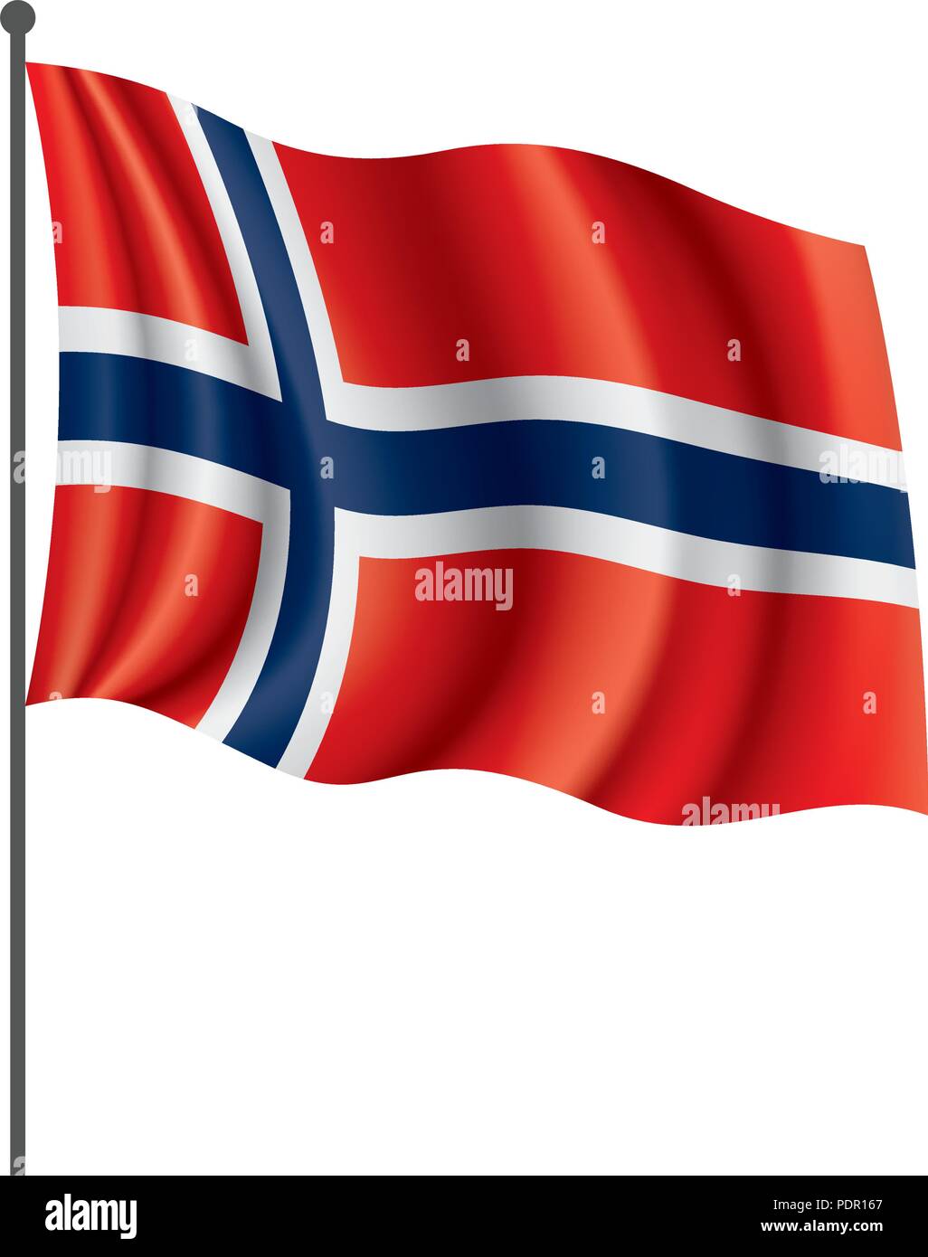 Norway flag, vector illustration on a white background Stock Vector ...
