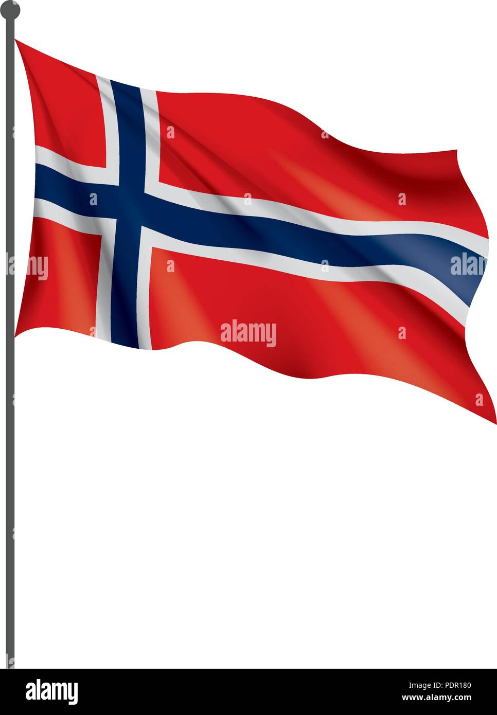 Norway flag, vector illustration on a white background Stock Vector ...