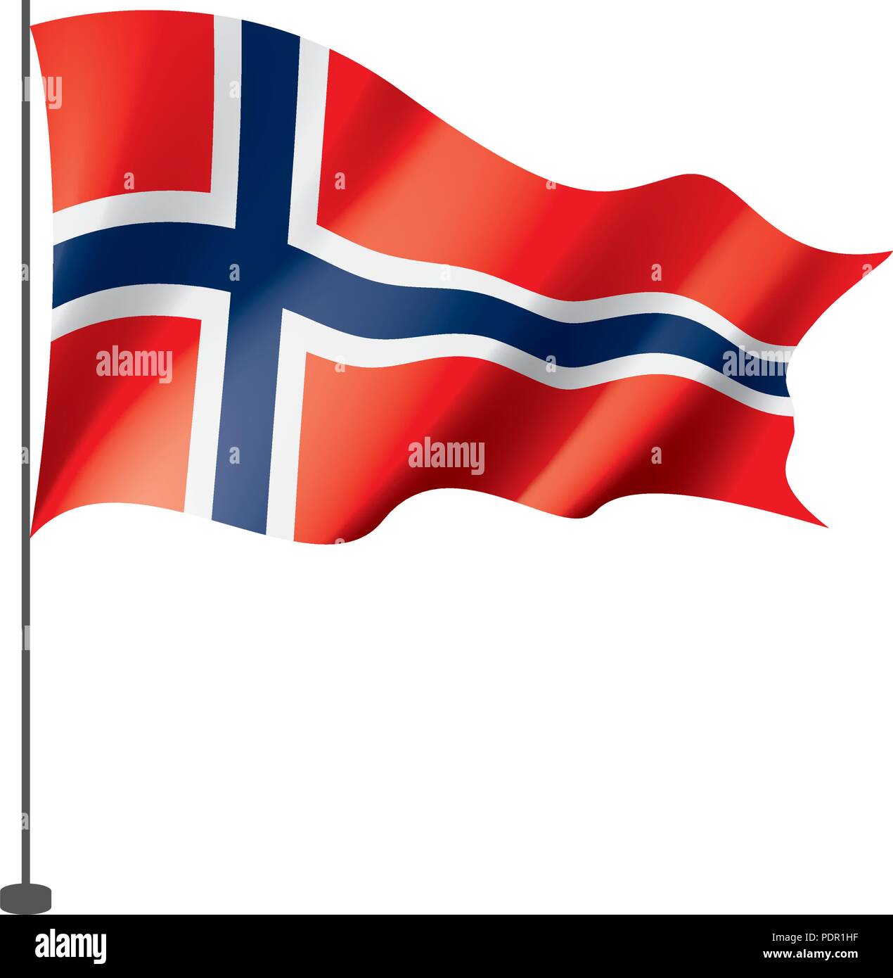 Norway flag, vector illustration on a white background Stock Vector ...
