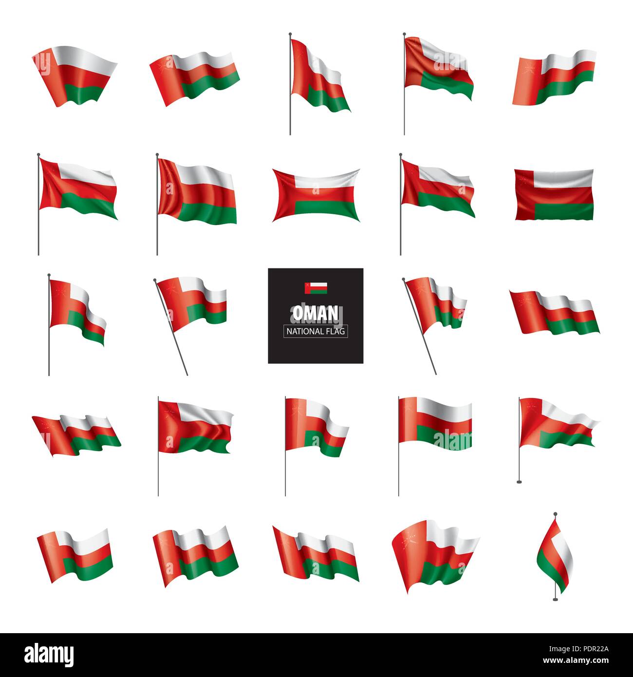 Oman flag, vector illustration on a white background Stock Vector Image ...