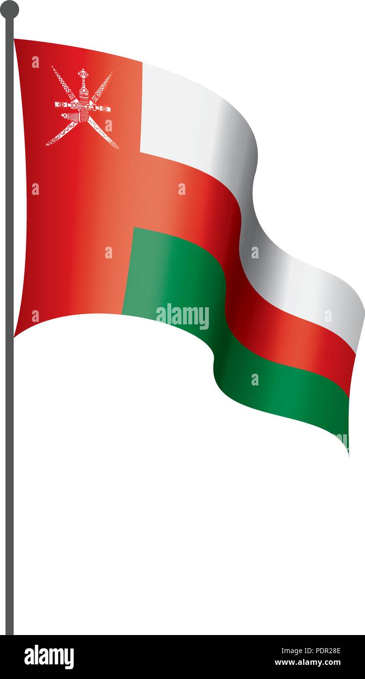 Oman flag, vector illustration on a white background Stock Vector Image ...