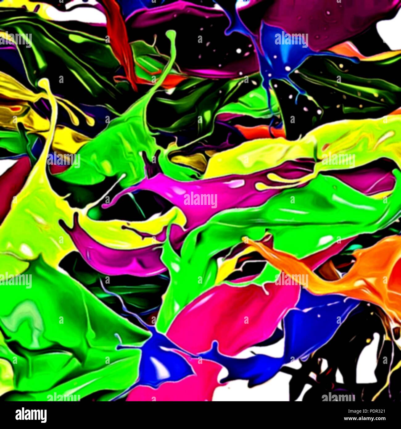 abstract psychedelic background from color chaotic blurred stains brush ...