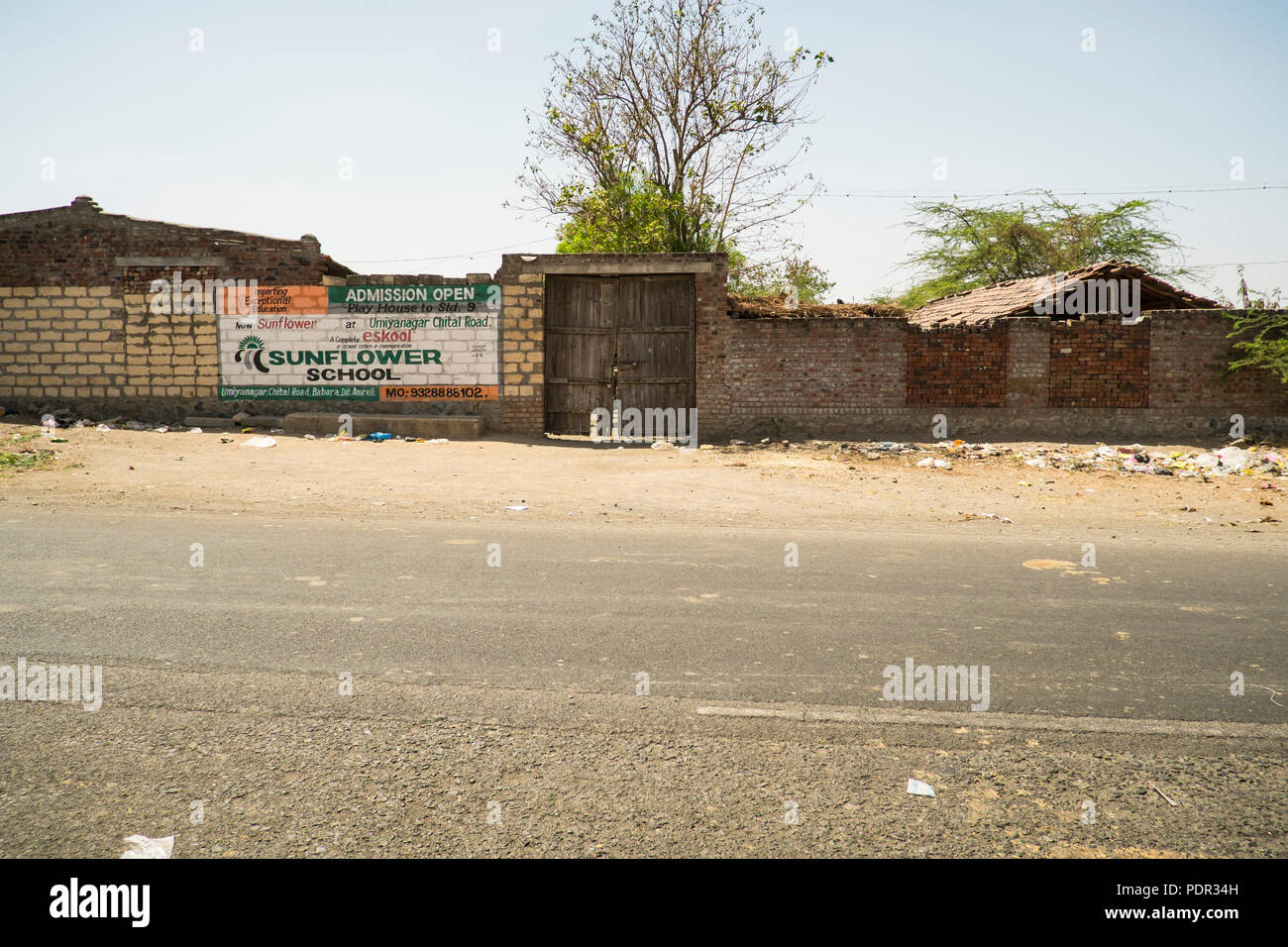 A typical brick wall of a house in rural Gujarat in India Stock Photo ...