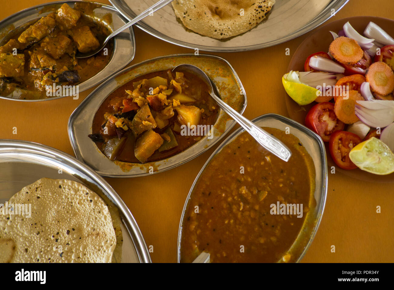 A typical dhaba meal at a Gujarat roadside eatery Stock Photo - Alamy