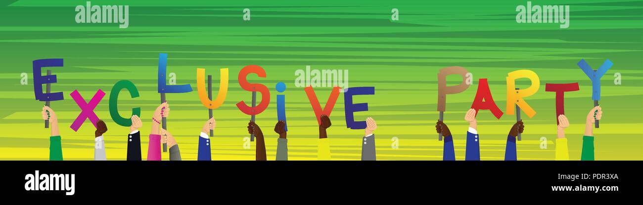 Diverse hands holding letters of the alphabet created the word ...