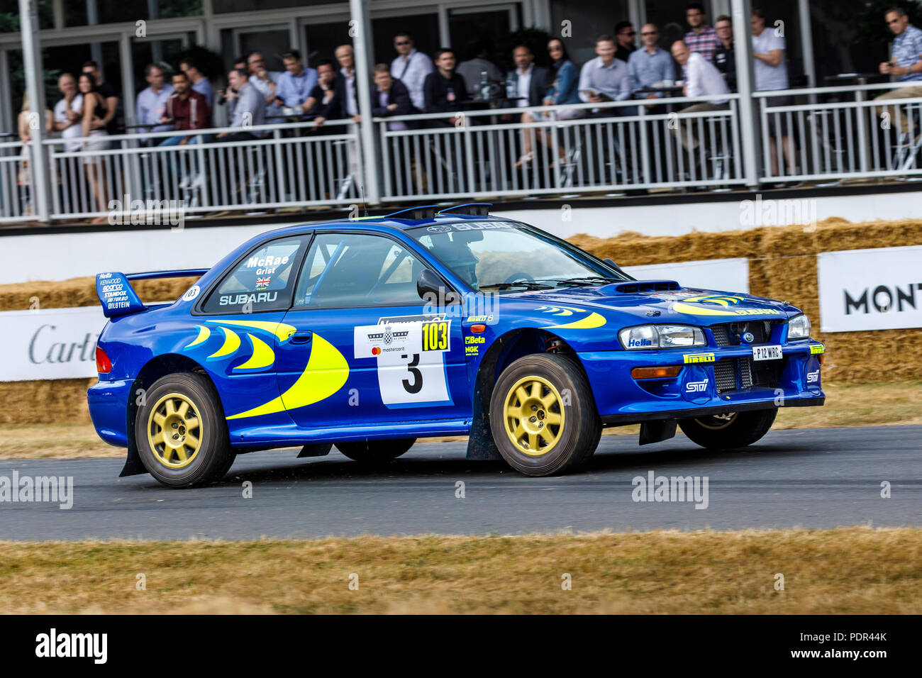Blue rally car at goodwood festival of speed hi-res stock photography ...
