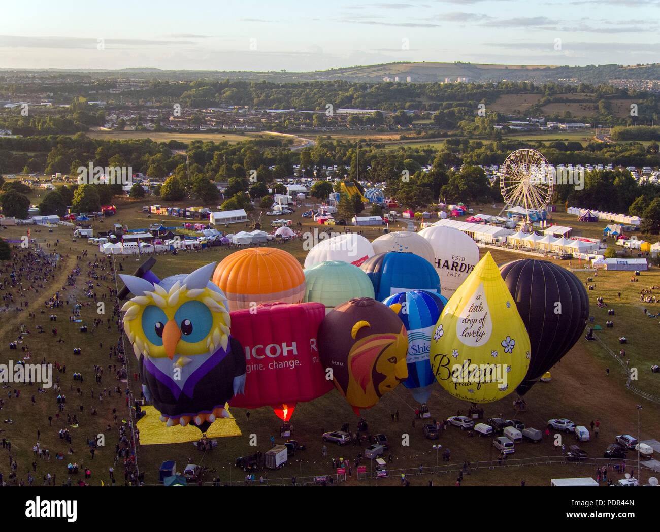 Tethered balloons in the main arena at the Bristol International ...