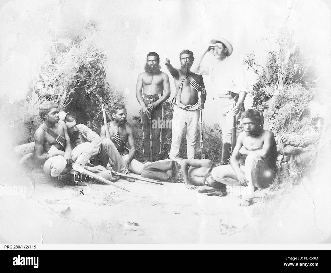 87 Mounted Constable Willshire with Aboriginal police Stock Photo - Alamy