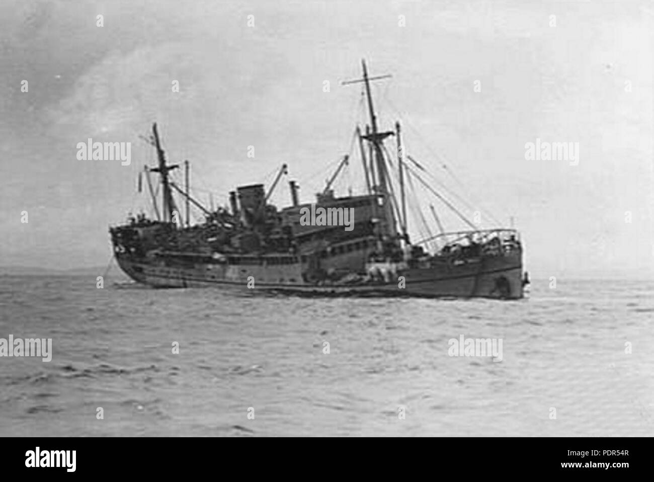 88 MV Malaita torpedoed off Port Moresby 1942 Stock Photo - Alamy
