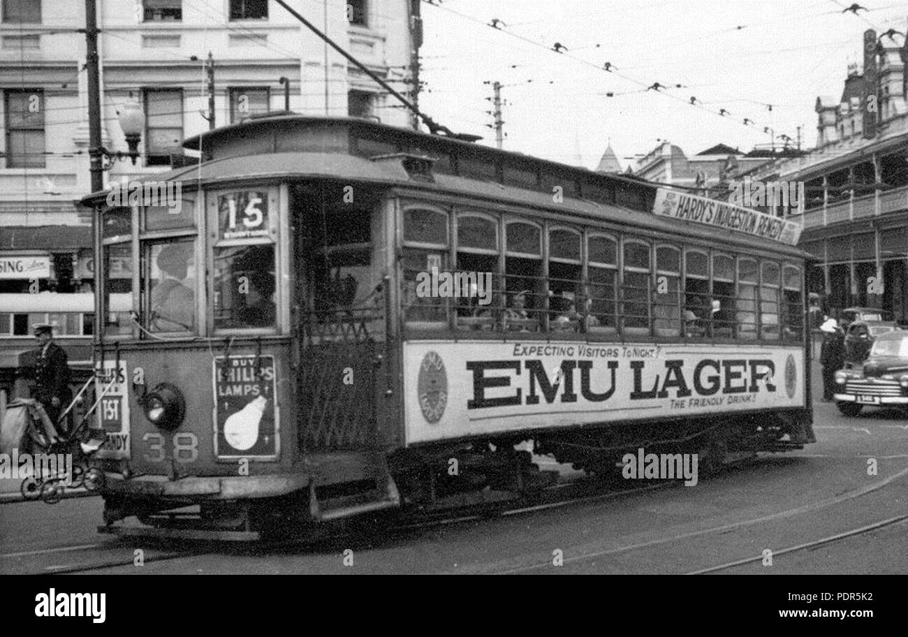 96 Perth tram 38 -1950 Stock Photo - Alamy
