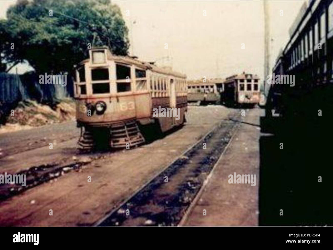 96 Perth tram 63, Canal Sidings - ca. 1950 Stock Photo - Alamy