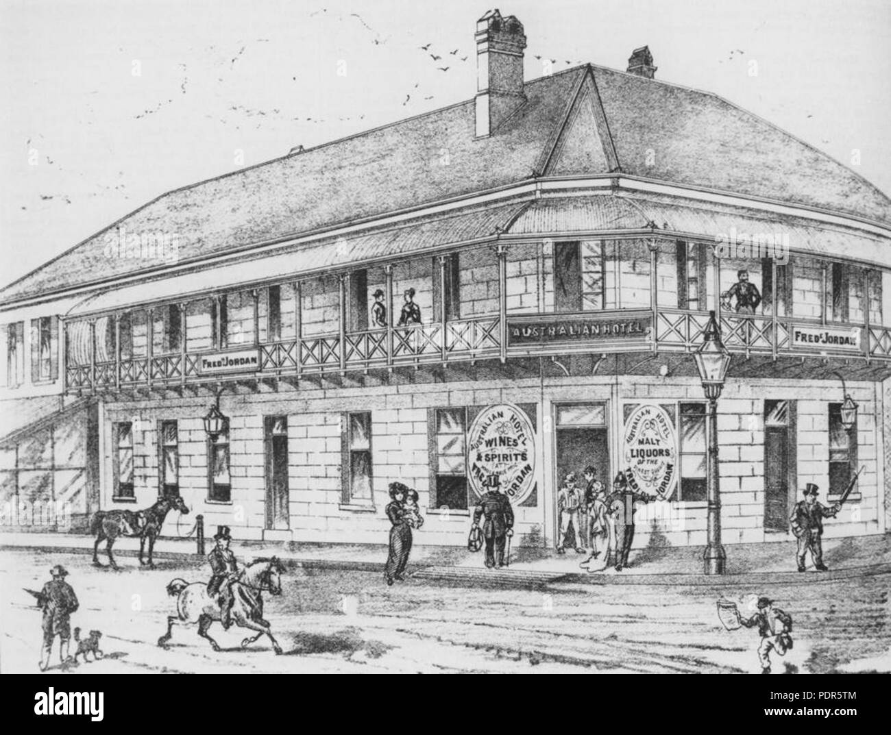 67 Illustration of the Australian Hotel, Brisbane, circa 1886 Stock ...