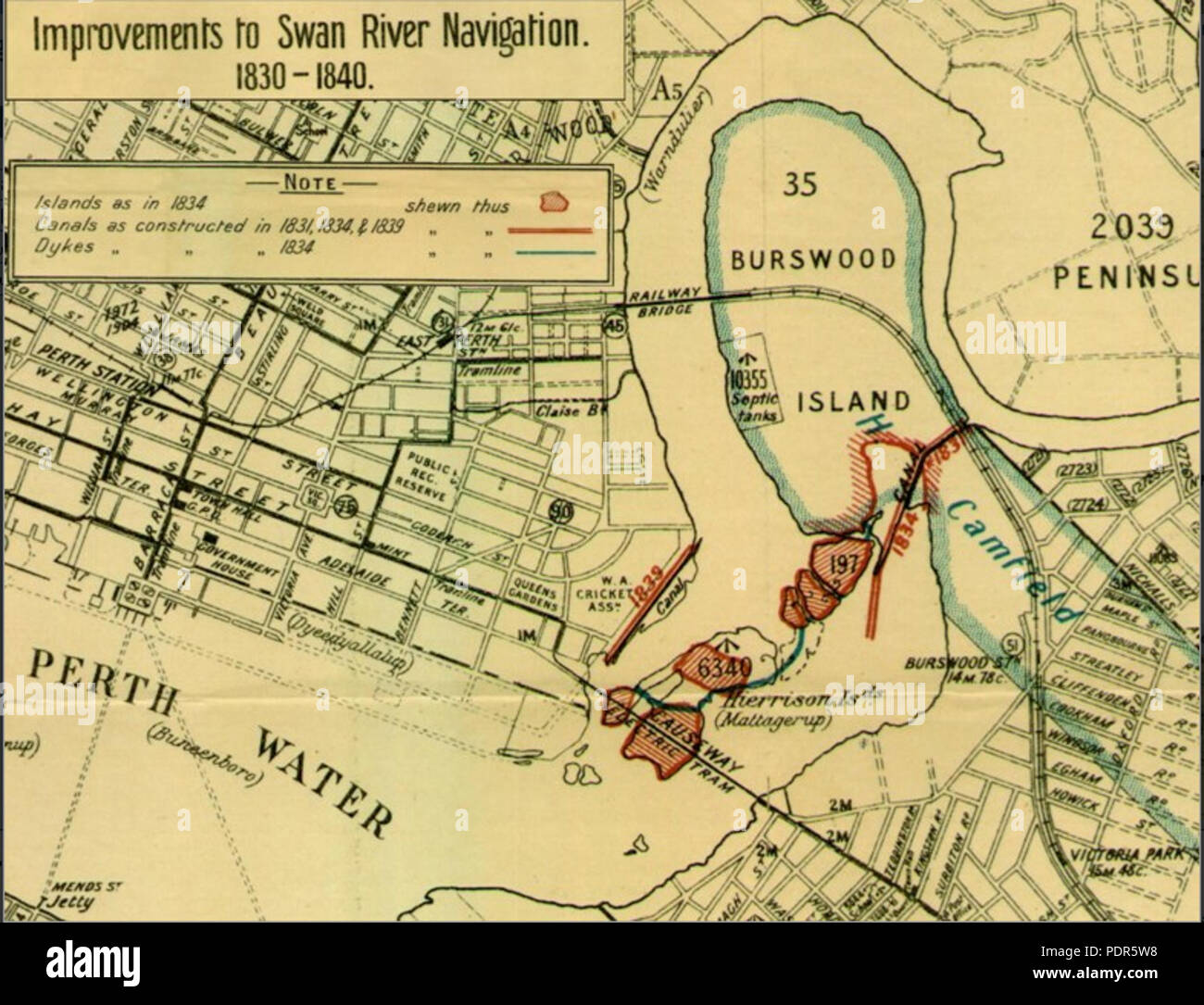 67 Improvement to Swan River Navigation 1830-1840 Stock Photo - Alamy