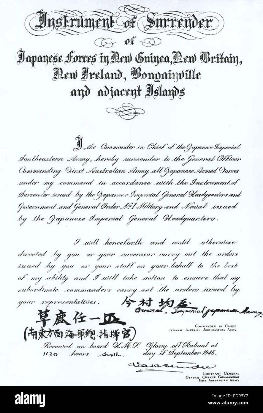 Instrument of surrender hi-res stock photography and images - Alamy