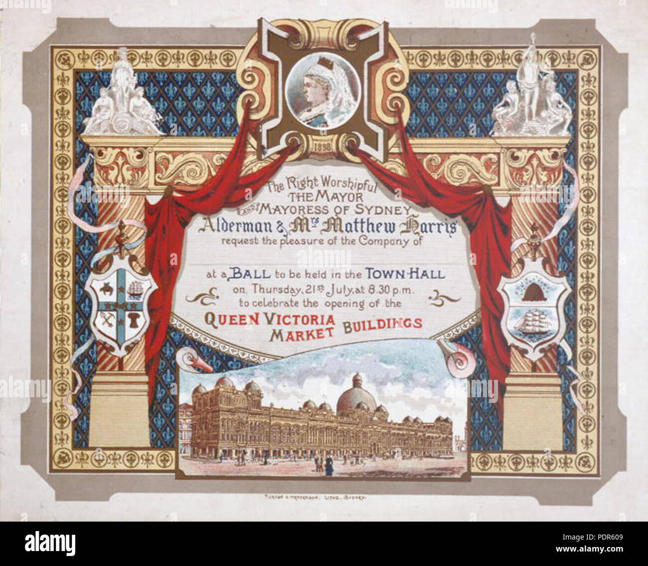 68 Invitation to QVB opening (1898 Stock Photo - Alamy