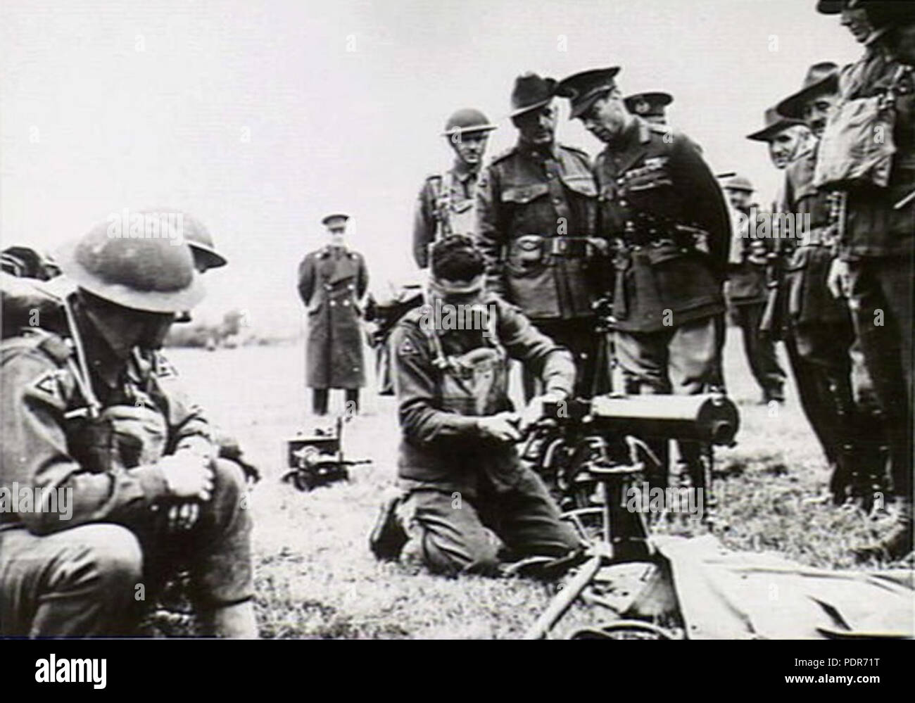 75 King George VI inspecting the Australian 2-1st Machine Gun Battalion ...
