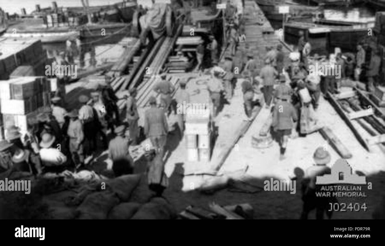 77 Landing 4.7 inch gun at ANZAC 11 July 1915 AWM J02404 Stock Photo ...