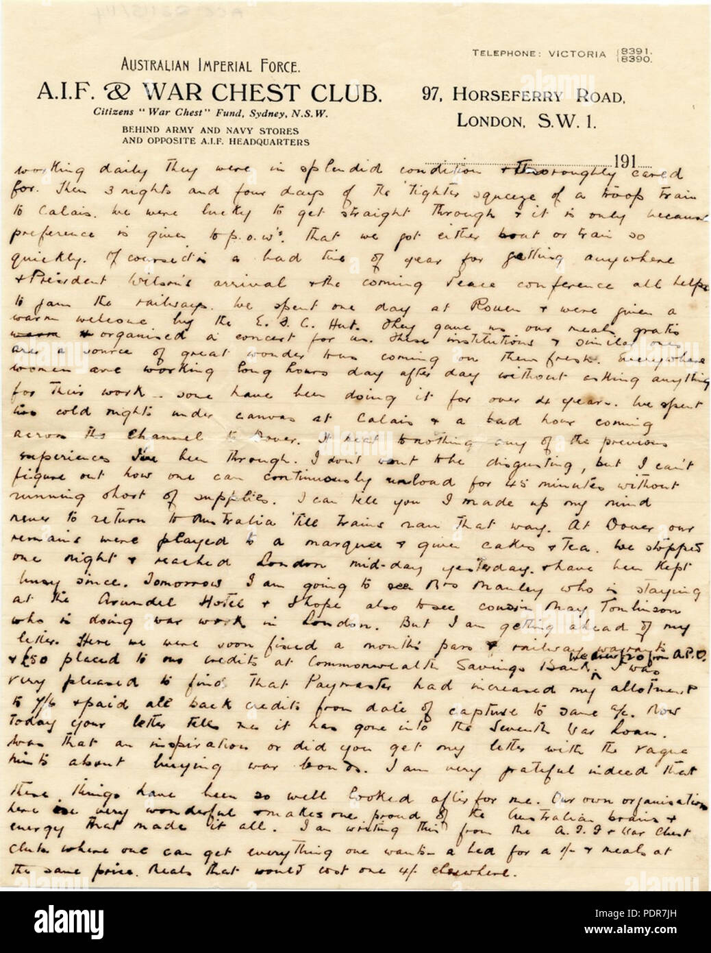 79 Letter from Maurice George Delpratt to Nell 2 - December 1918 - p3 ...