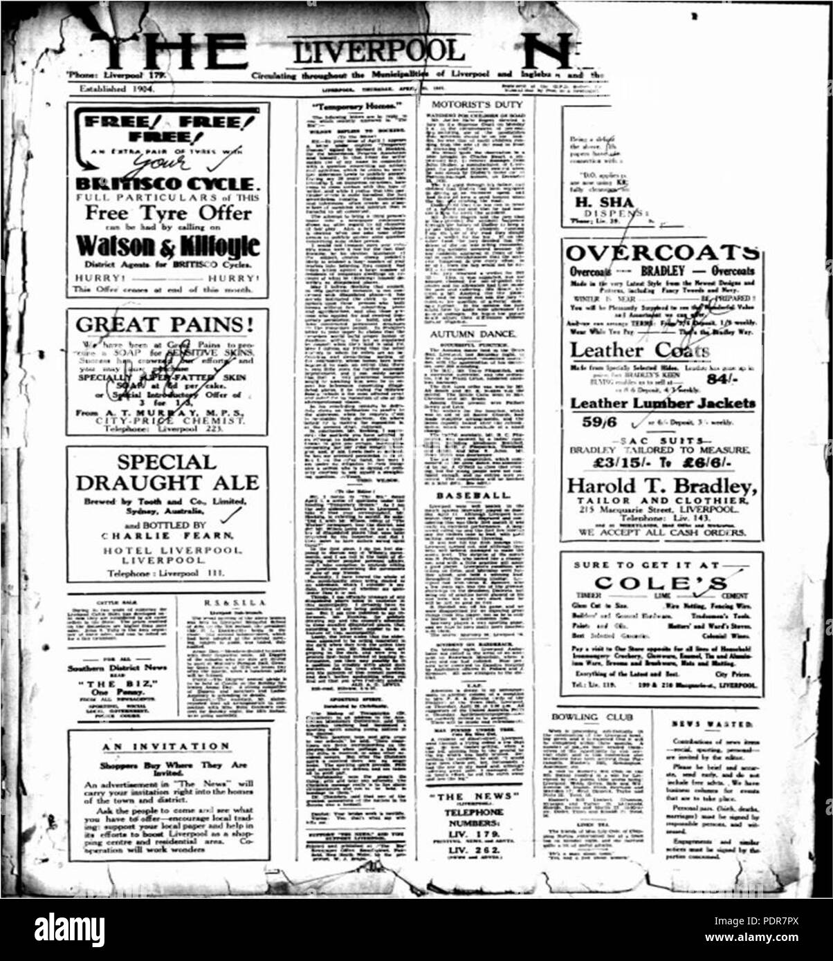 80 Liverpool News 15 April 1937 Stock Photo - Alamy