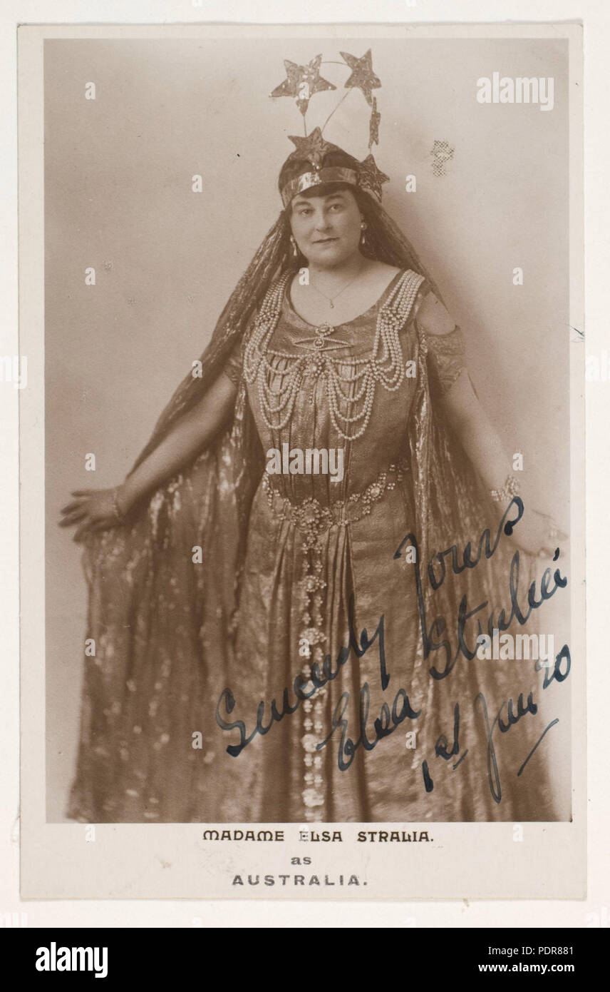 82 Madame Elsa Stralia as Australia, ca. 1919 signed postcard Stock ...