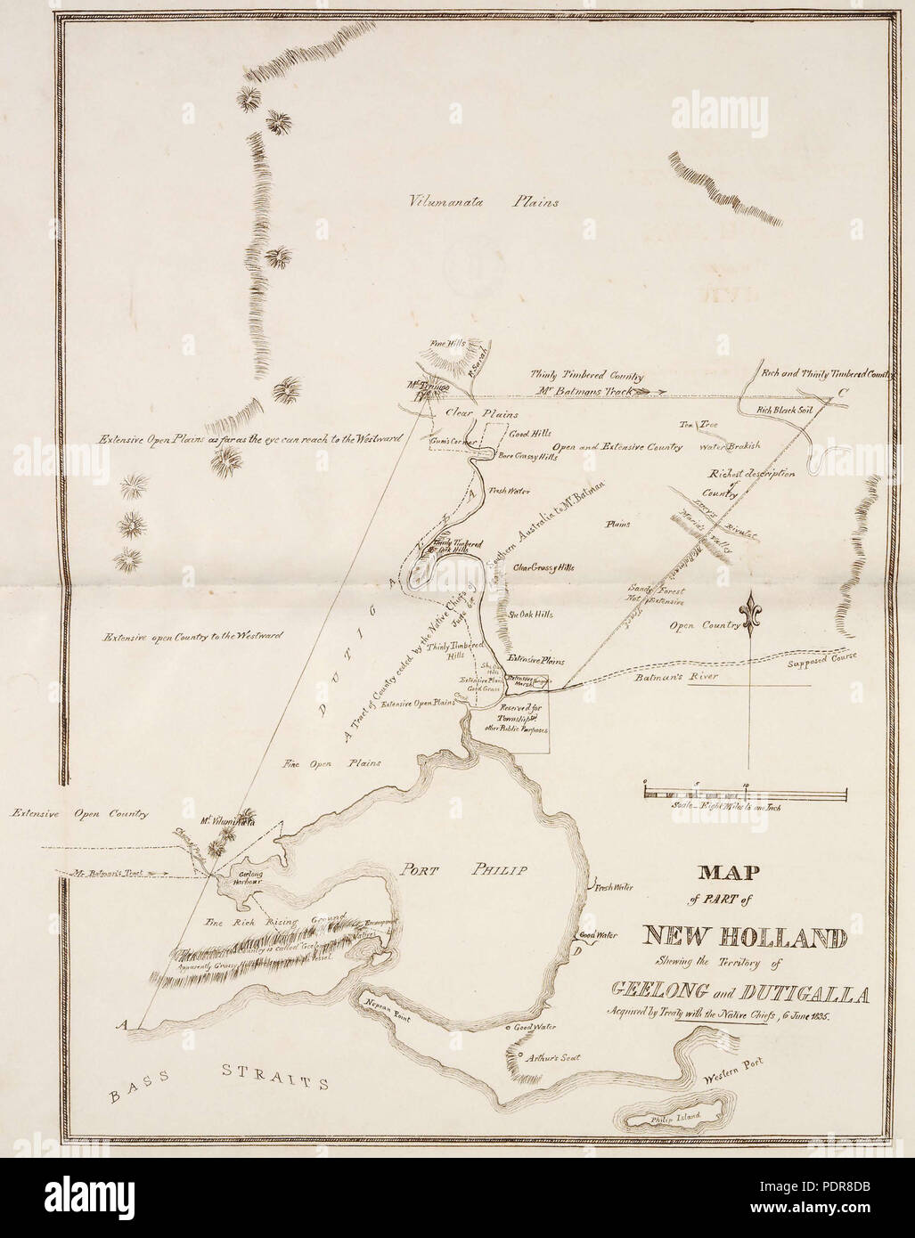 83 Map of part of New Holland showing the territory of Geelong and ...