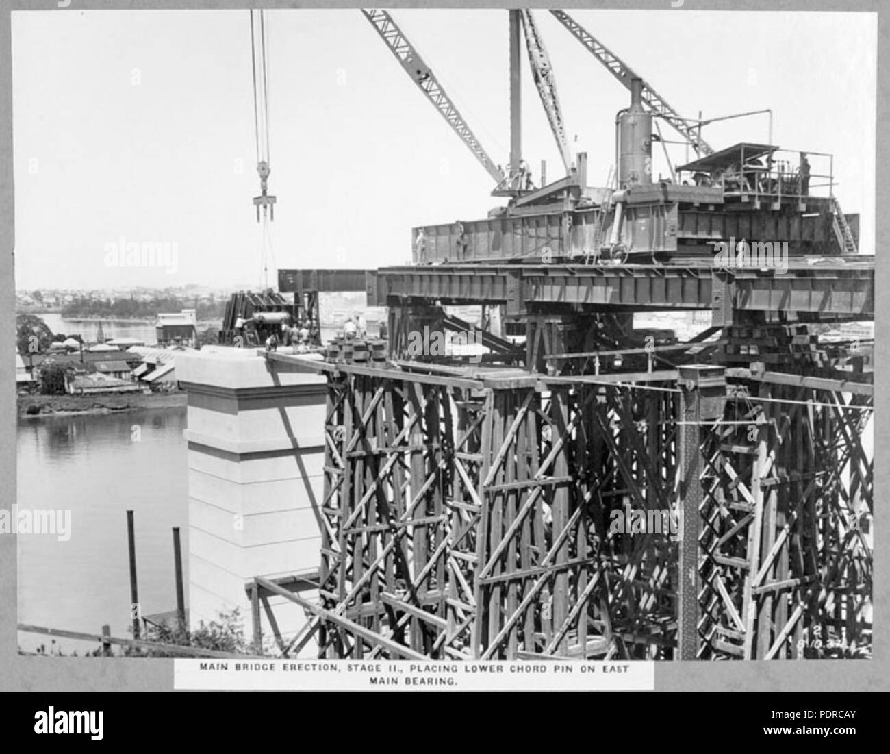 111 Queensland State Archives 3600 Main bridge erection stage 2 placing ...