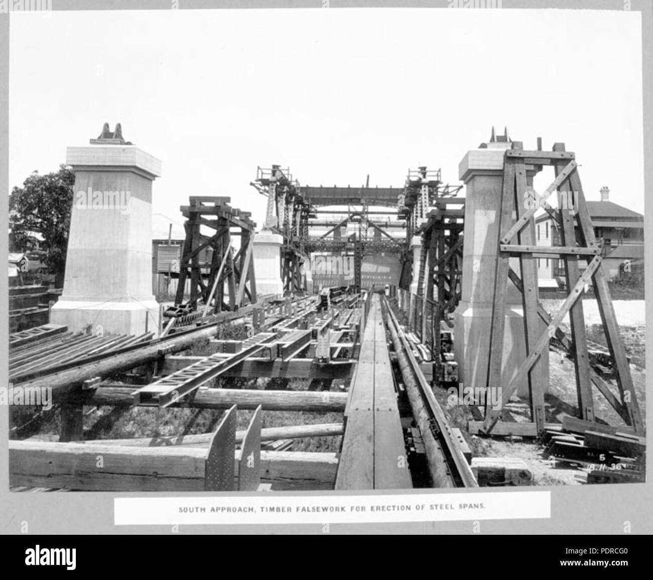 112 Queensland State Archives 3718 South approach timber falsework for ...
