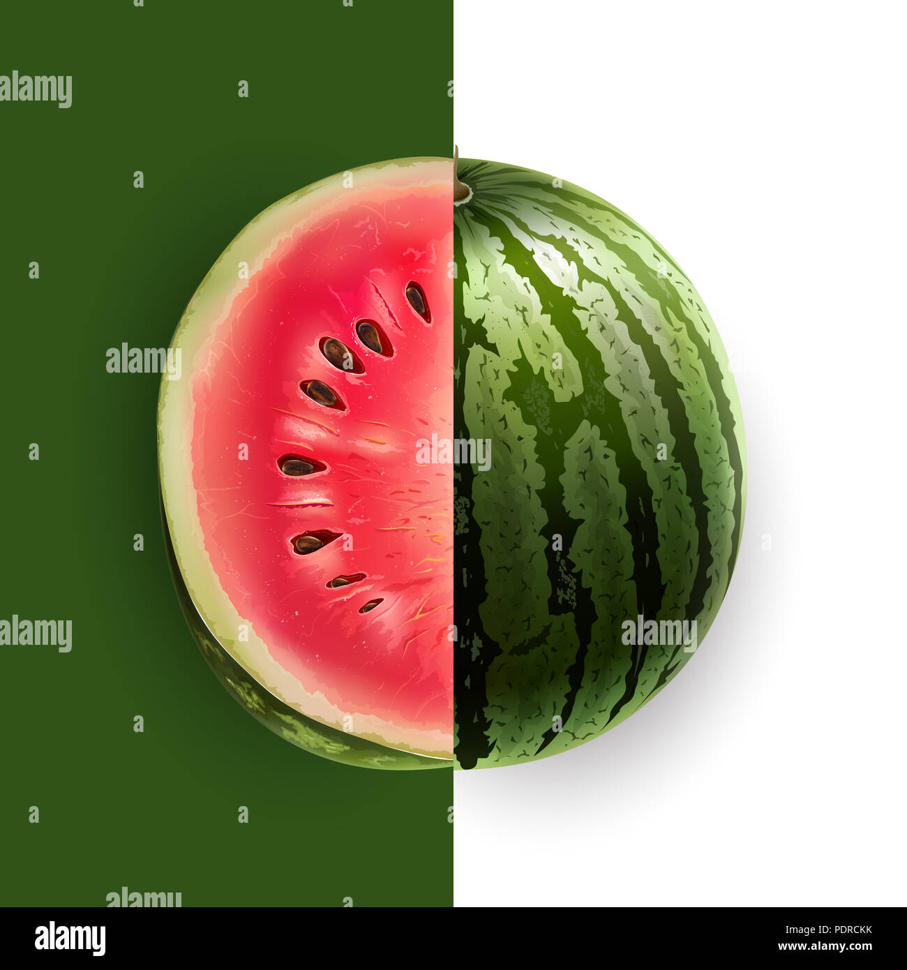 Slice of watermelon illustration Stock Photo - Alamy