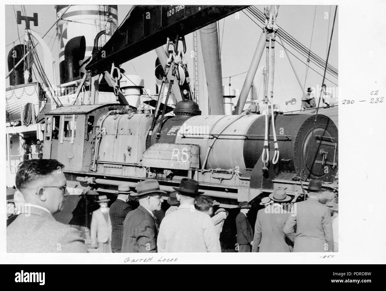 114 Queensland State Archives 4268 Unloading garrat locomotive Pinkenba ...