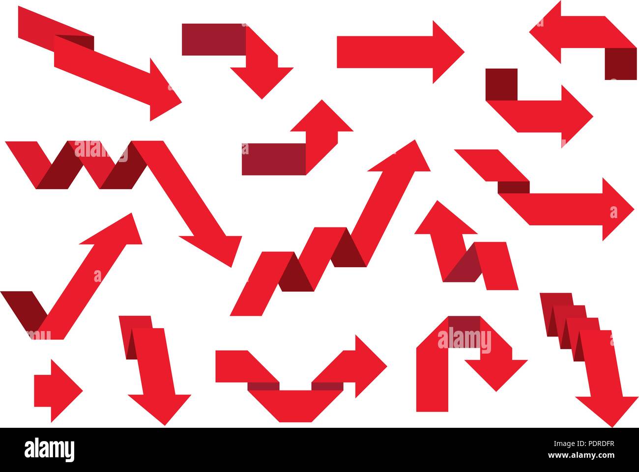 Red paper arrows. Set Stock Vector Image & Art - Alamy