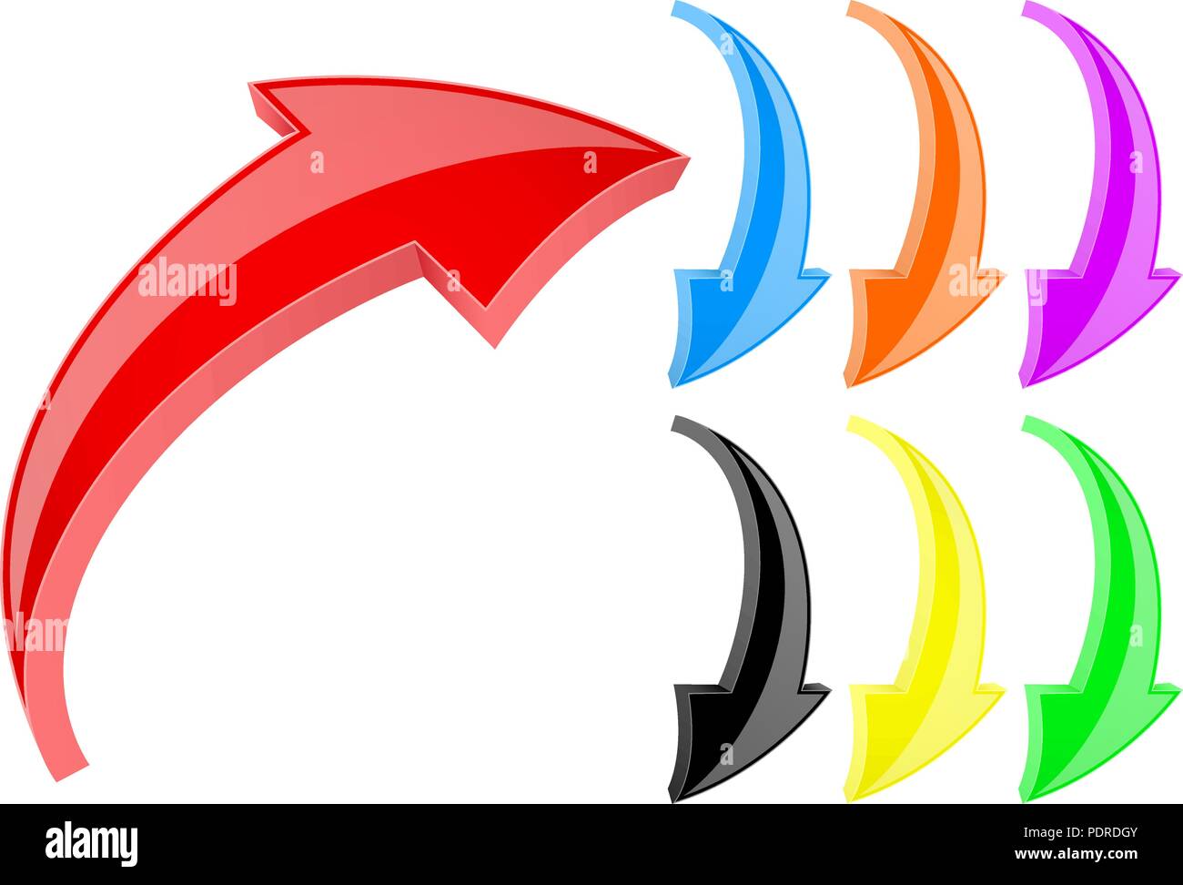 Colored 3d shiny arrows. Set Stock Vector Image & Art - Alamy