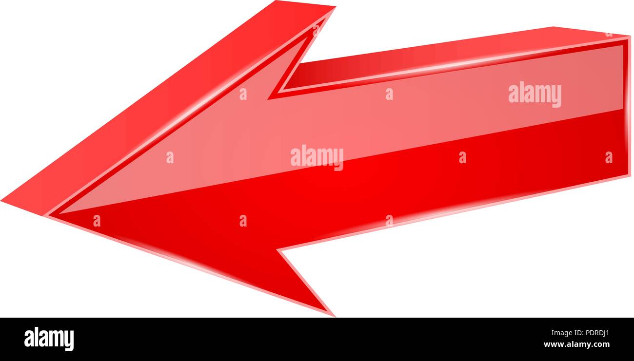 Red arrow. 3d previous sign Stock Vector Image & Art - Alamy